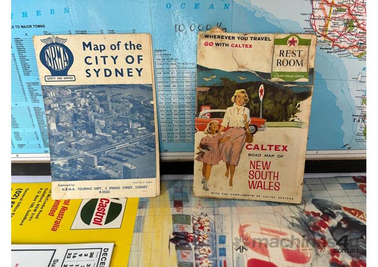 Used VINTAGE MOBIL AUSTRALIAN GREYHOUND MAP VINTAGE MOBIL AUSTRALIAN ...