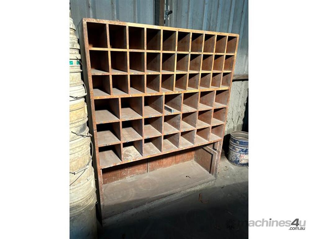 Used TIMBER PIGEON HOLE SHELVING TIMBER PIGEON HOLE SHELVING Racking ...