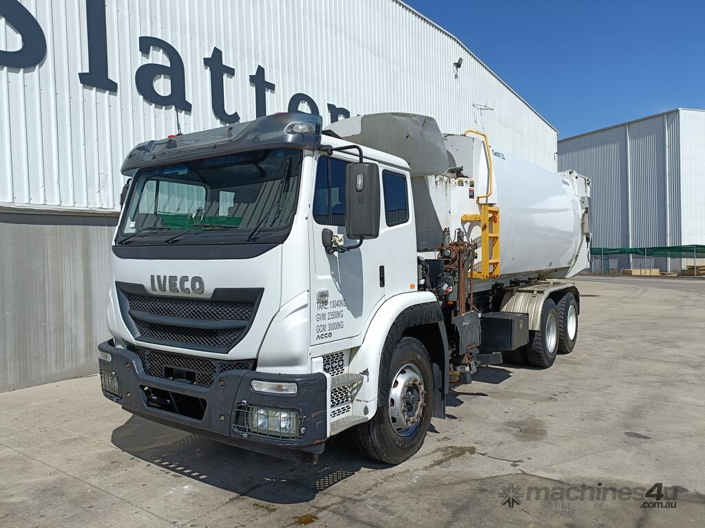 Buy Used 2016 Iveco 2016 Iveco Acco 6WH Dual Steer 6x4 Side Load Compactor Council asset Trucks ...