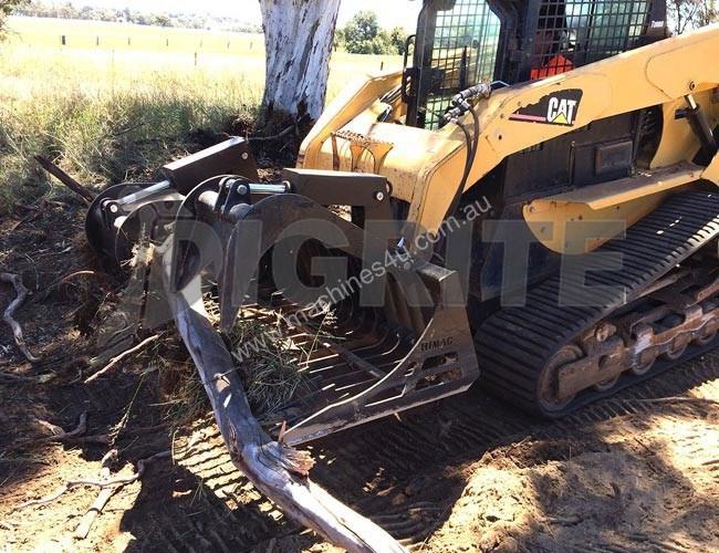 New himac NEW HIGH QUALITY SKID STEER ROUND BAR RAKE GRAPPLE BUCKET ...