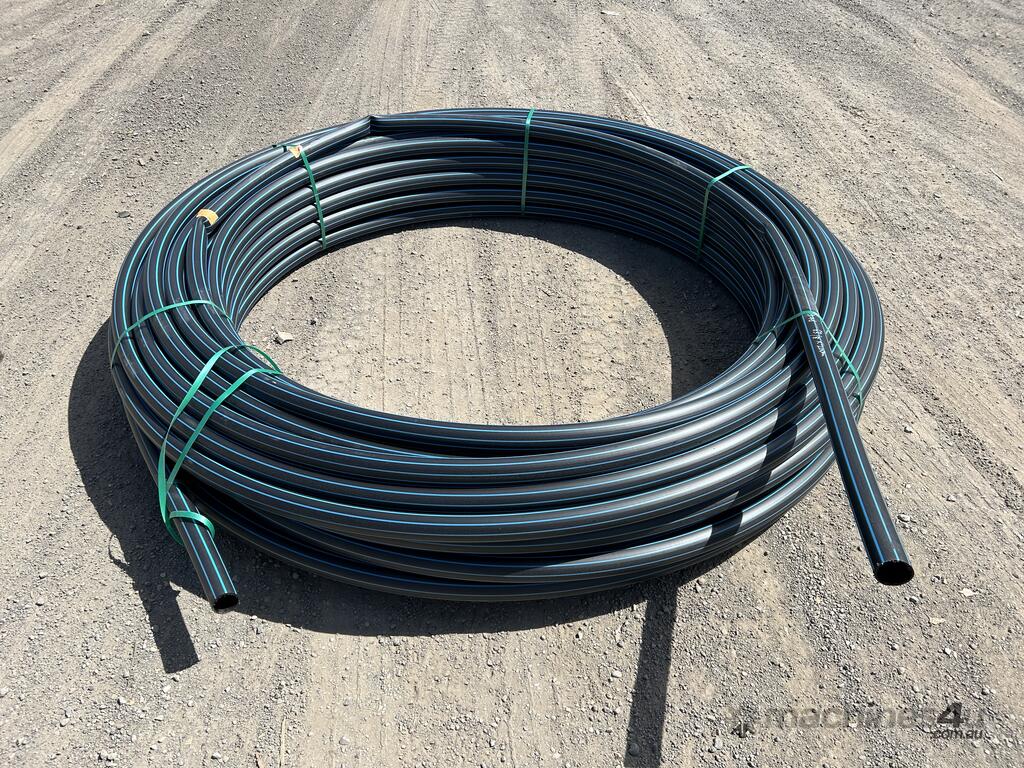 Used Blue Stripe Polypipe 63mm x 200m Irrigation Pipe in HEXHAM, NSW