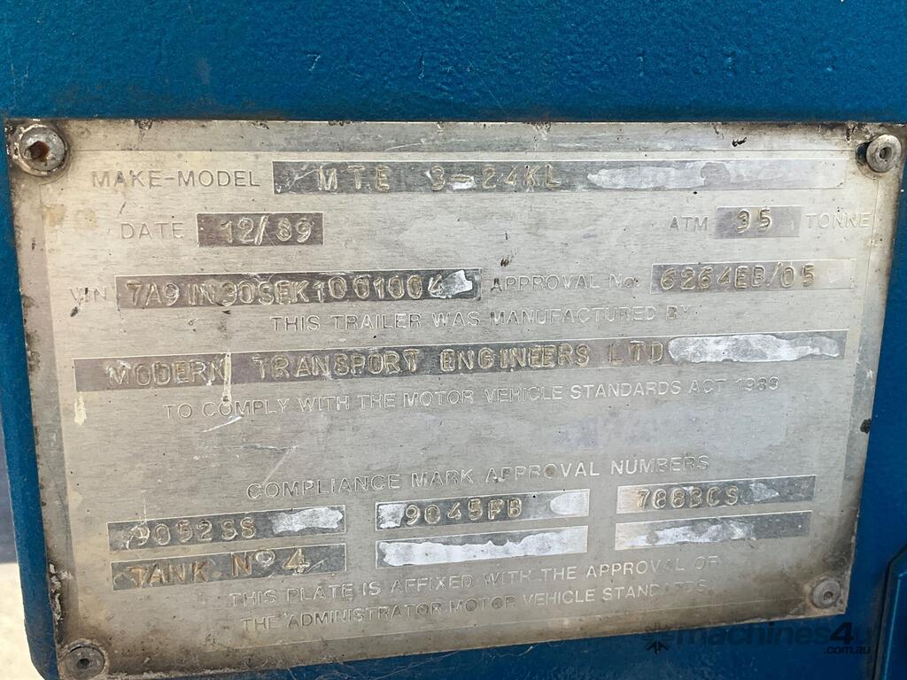 Buy Used 1989 mte 1989 MTE Tri Axle Bitumen Trailer Trailers (1118907 ...