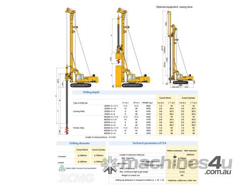 New 2019 xcmg Bore Pile CFA Drilling Rig XR130 Cesco Deep Foundation ...