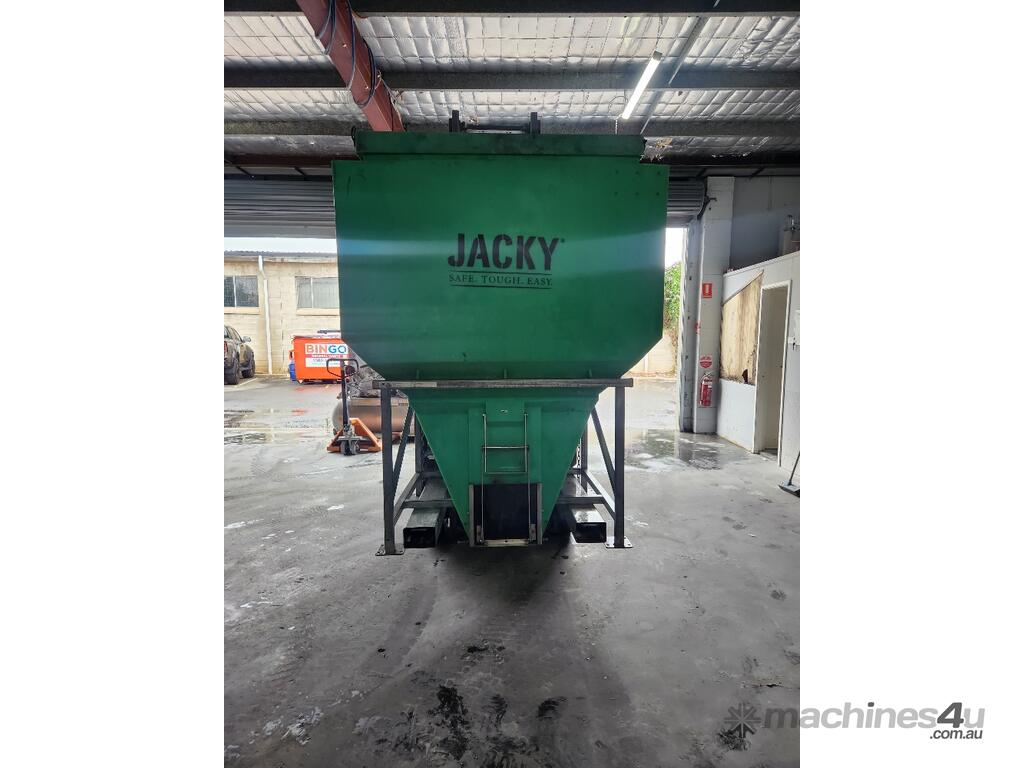 Used Jacky Jacky storage hopper with discharge shute SWL 1200kgs Hopper ...
