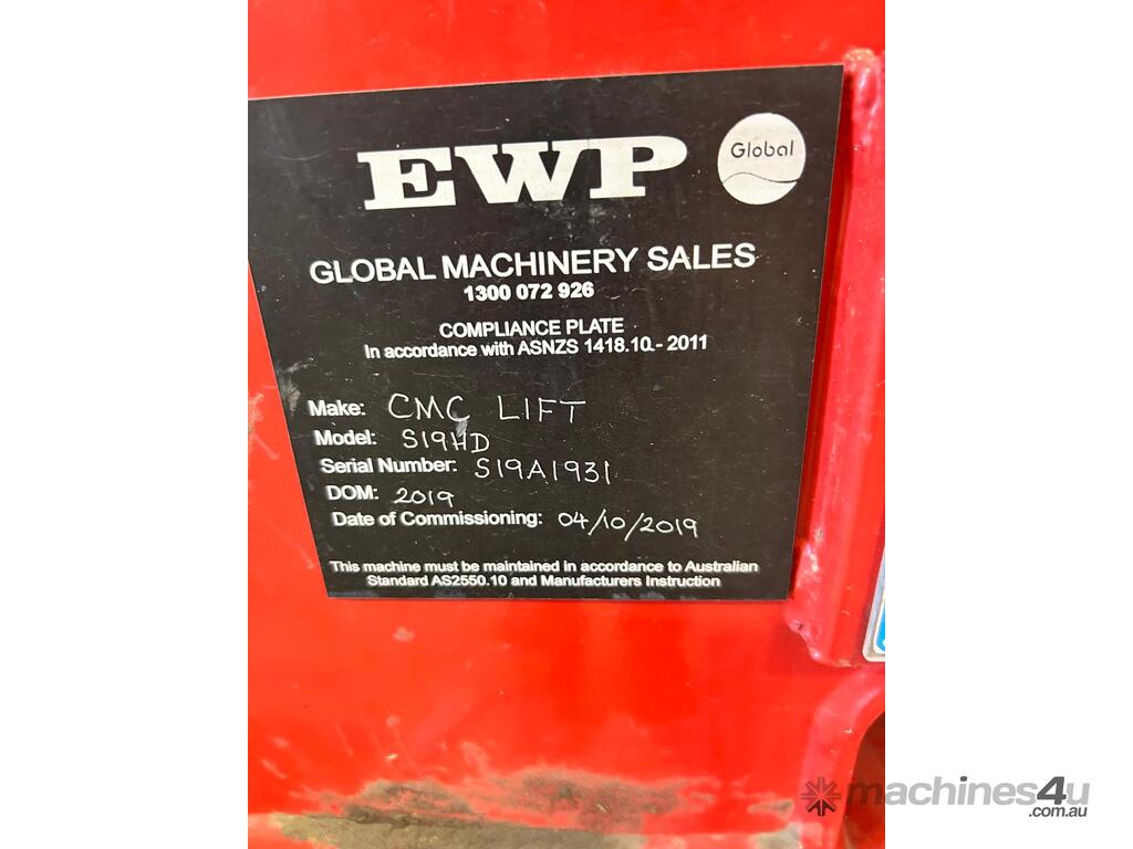 Used 2019 cmc CMC S19HD Elevated Work Platform (1163275)