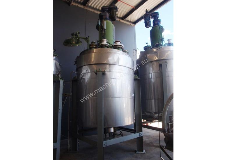 Used DE DIETRICH Glass Lined Jacketed Mixing Batch Reactor Mixing Tanks ...