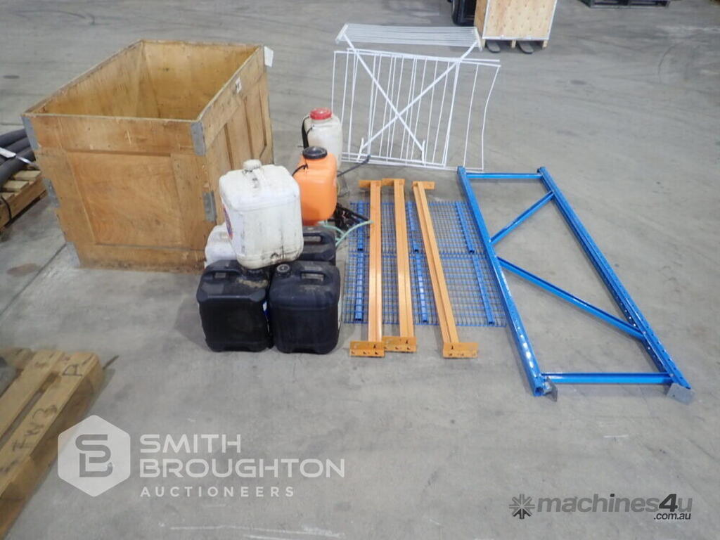 Used BOX COMPRISING OF 2 X BACKPACK SPRAYERS PARTS OF PALLET RACKING ...