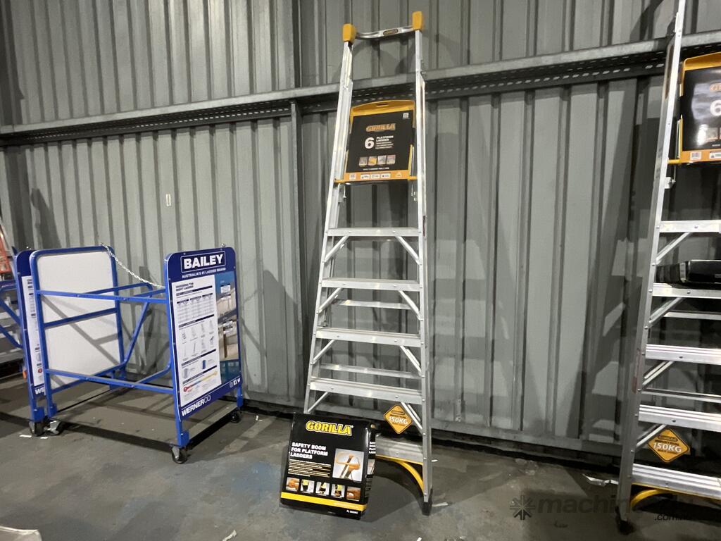 Used gorilla Gorilla 6-Step Platform Ladder with Safety Boom Attachment ...