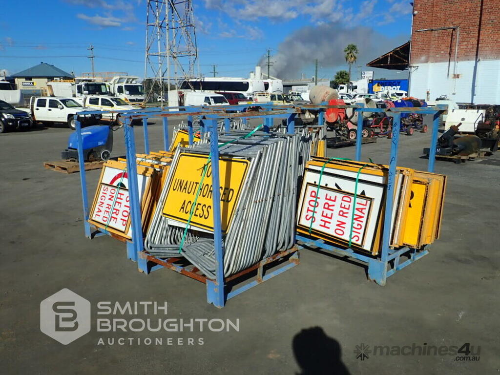 Used 5 X STILLAGES COMPRISING OF CONSTRUCTION ROAD SIGNS Safety Signs ...