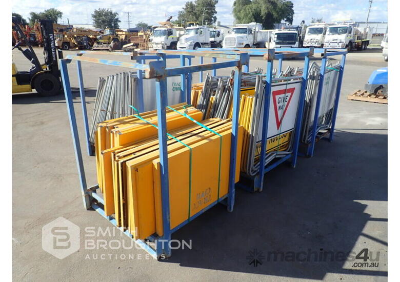 Used 5 X STILLAGES COMPRISING OF CONSTRUCTION ROAD SIGNS Safety Signs ...