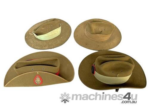Used QTY X 4 MILITARY TYPE HATS QTY X 4 MILITARY TYPE HATS Tooling ...
