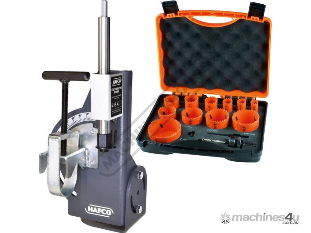 New Hafco PN-50D-P1 Pipe Tube Notcher Attachment Hole Saw Set Package ...