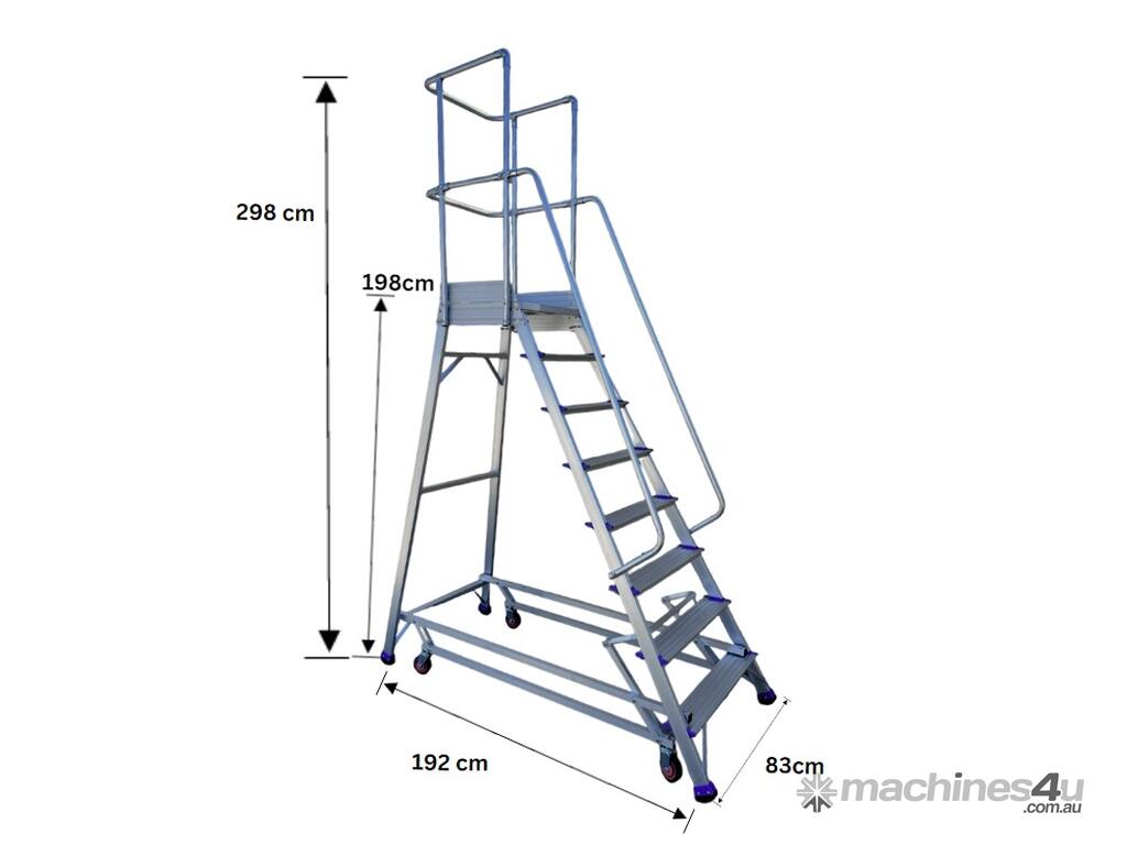 New Tools Galore TOOLSGALORE 1 98m Industrial Order Picking Ladder ...