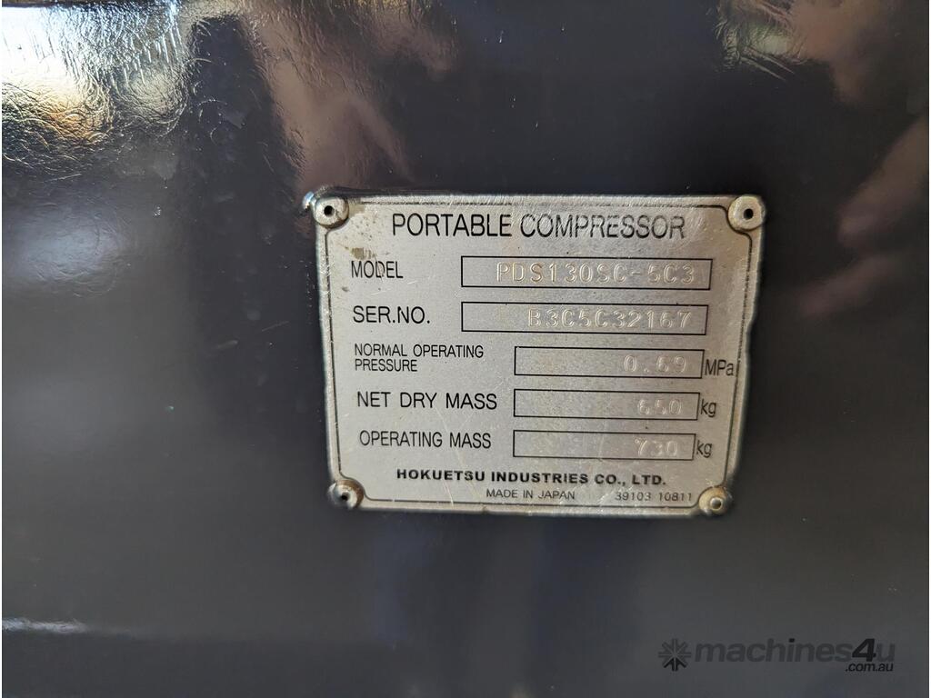 Used airman PDS130 SC3 Screw Compressors in ROCKLEA, QLD