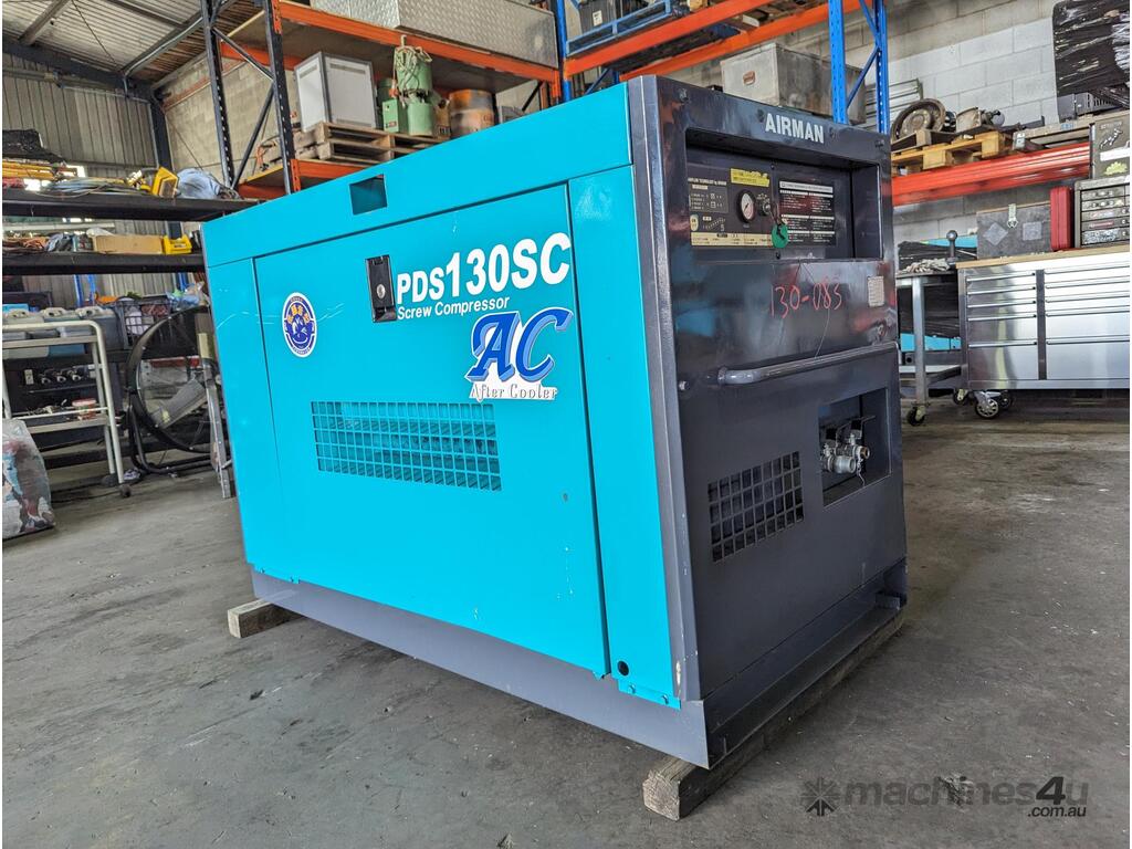 Used airman PDS130 SC3 Screw Compressors in ROCKLEA, QLD