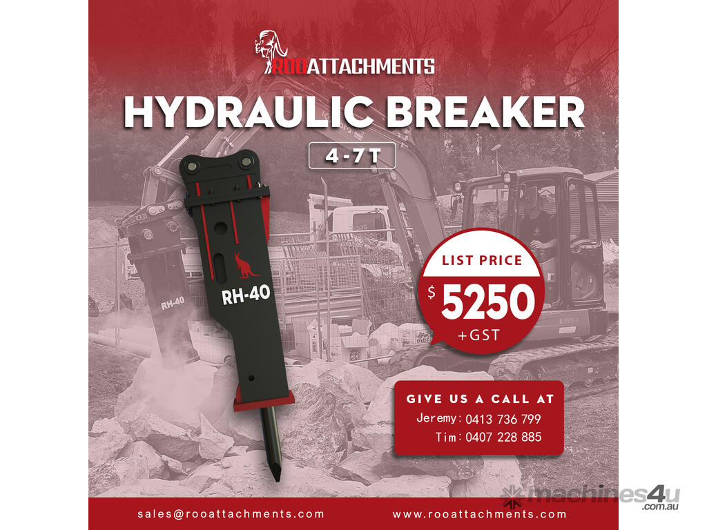 New roo attachments Excavator Hammer Rock Breaker 4 - 7Ton John Deere ...