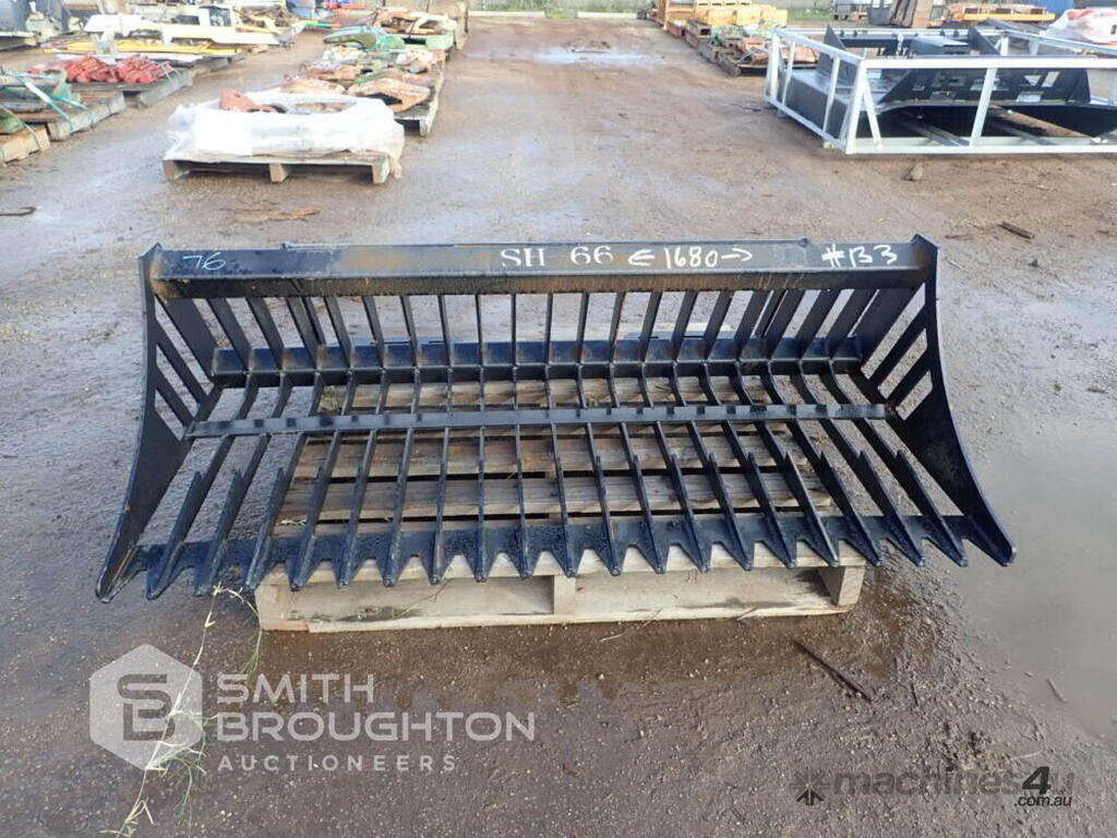 Used SUIHE SH66 1680MM RAKE BUCKET TO SUIT SKID STEER LOADER UNUSED ...