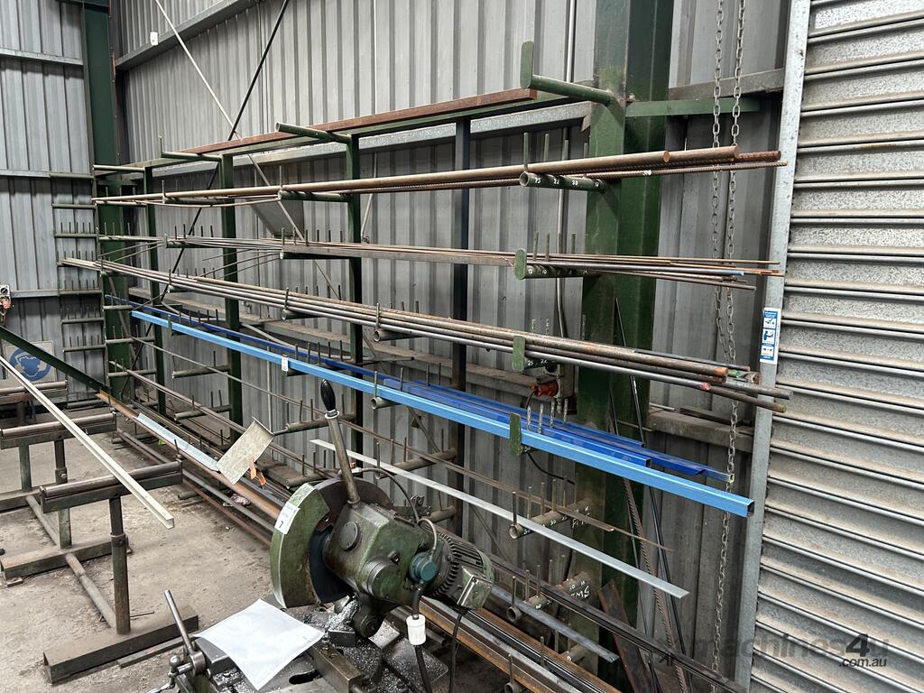 Used Contents Of Steel Fab Stock Rack Includes Assorted Lengths Of ...