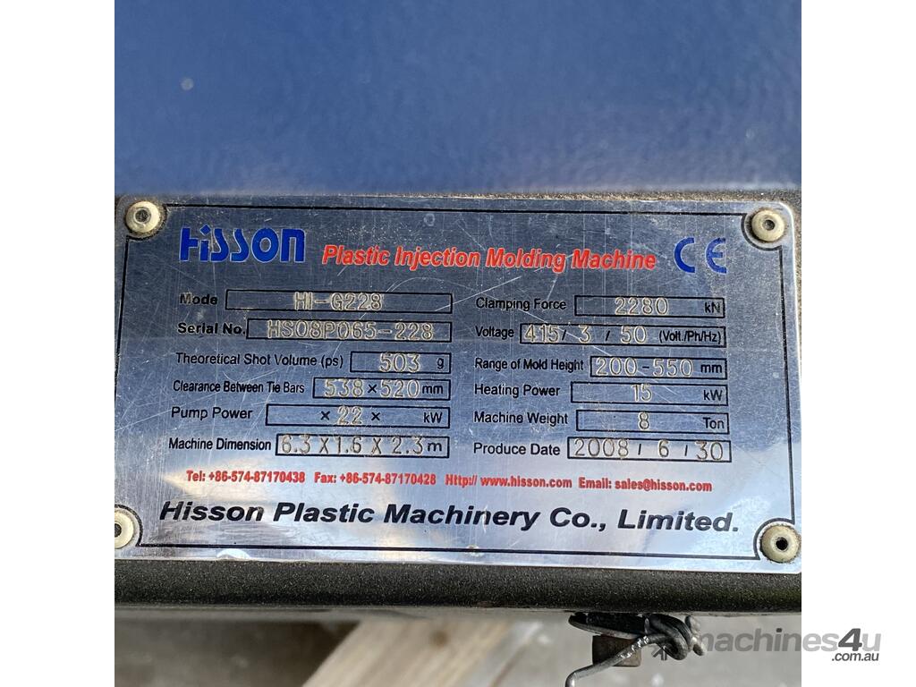 Used Hisson HI-G228 Injection Molders in OTTOWAY, SA