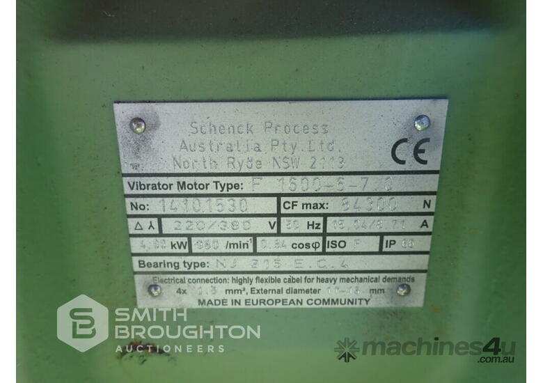 Buy Used 2 X SCHENCK F1600-6-7 0 VIBRATOR MOTORS Engines & Motors in ...