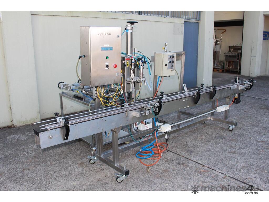 used Piston Filler with Conveyor System Liquid Filler in CONDELL PARK, NSW