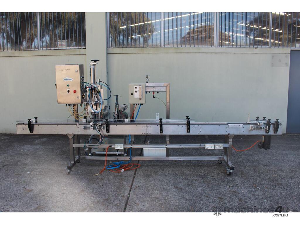 used Piston Filler with Conveyor System Liquid Filler in CONDELL PARK, NSW