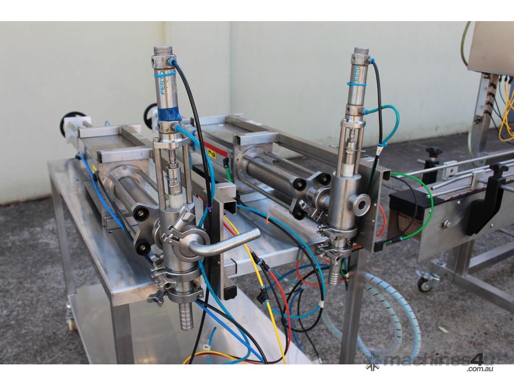 used Piston Filler with Conveyor System Liquid Filler in CONDELL PARK, NSW