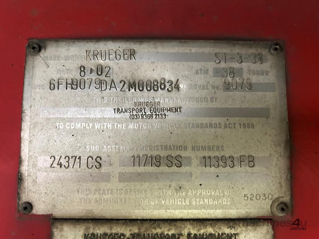Buy Used krueger 2002 Krueger ST-3-38 Tautliner A Trailer Trailers ...