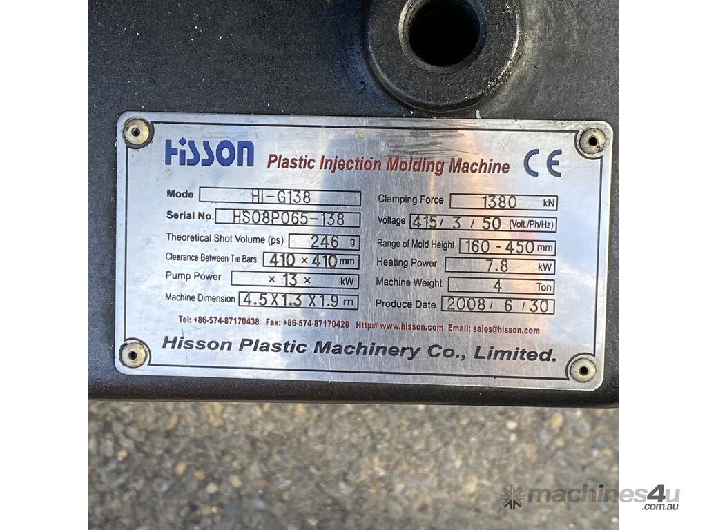 New Hisson HI-G138 Injection Molders (956297)