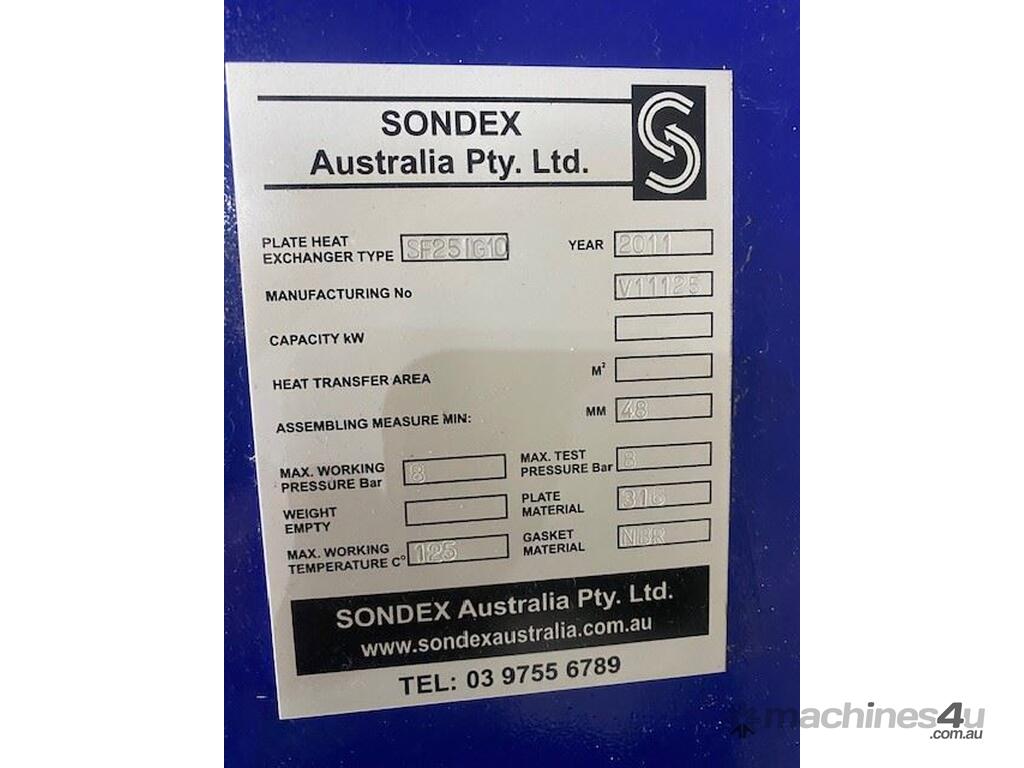 Used SONDEX Heat Exchanger Plate Evaporator in Laverton North, VIC